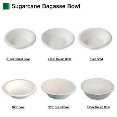Cina Production Sugarcane Bagasse Salad Bowls for Biodegradable Takeaway Restaurant Dinner in vendita