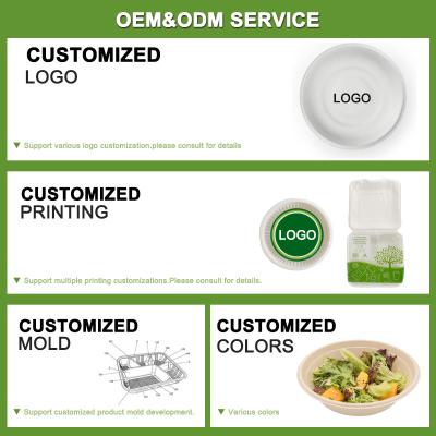 Cina Production Sugarcane Bagasse Salad Bowls for Biodegradable Takeaway Restaurant Dinner in vendita