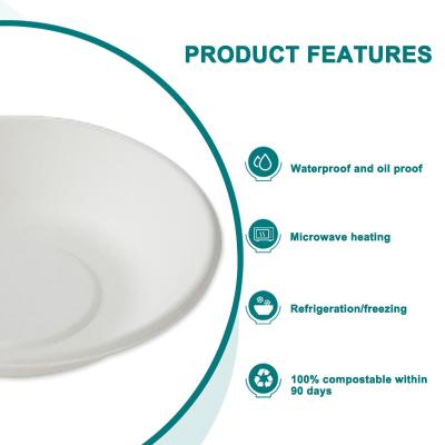 Cina Food Packaging Biodegradable Sugarcane Bagasse Pulp Disposable Round Salad Soup Bowl in vendita