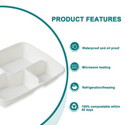China Disposable Sugarcane Bagasse Pulp Tray for Food Catering Eco-Friendly and Compostable for sale