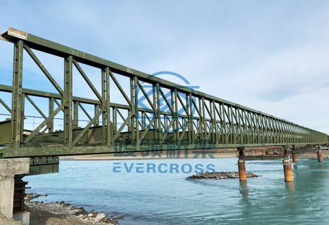 Completed Bailey Bridge installation showing full span