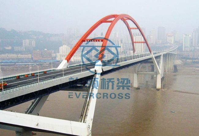 Completed steel arch bridge project showcasing design and construction quality