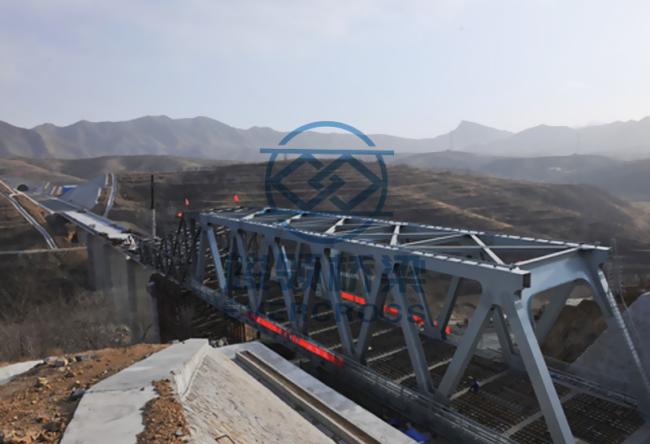 Completed steel truss bridge installation