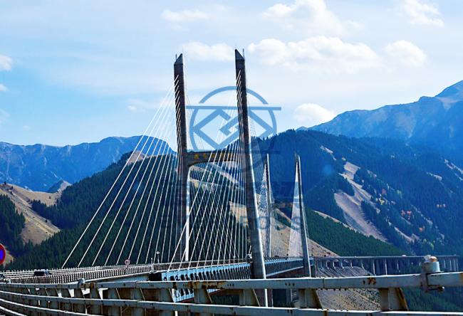 Completed cable-stayed bridge project showcasing structural design