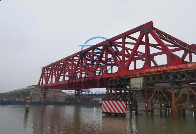 Completed steel truss bridge installation