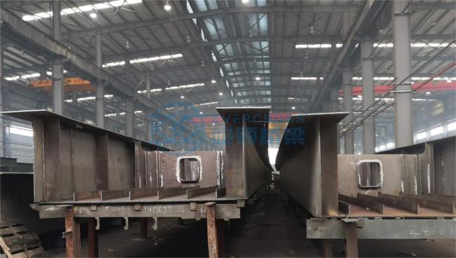 Heavy loading steel bridge structure showing truss design and construction details