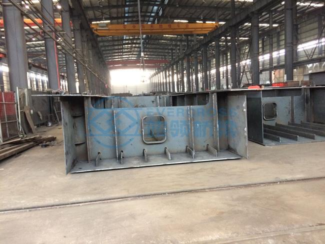 Customizable coated steel bridge structure showing rapid assembly features