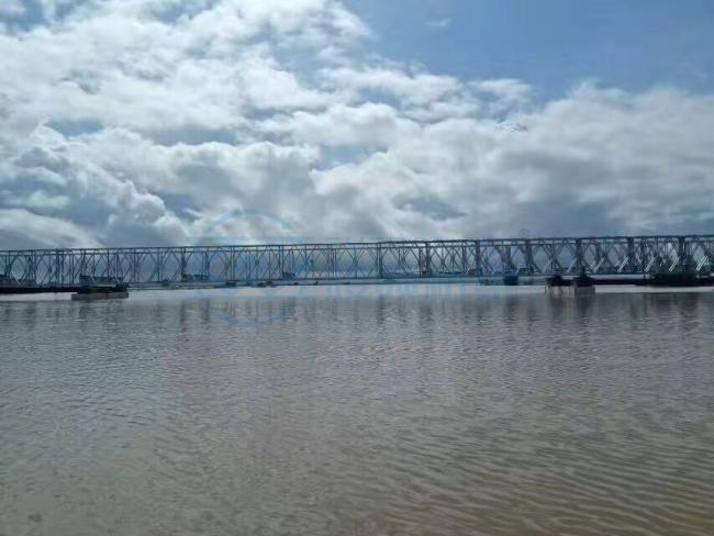 Completed Bailey Bridge installation showing full structure