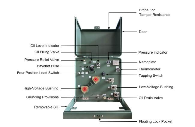 13.2kv 480V Secondary Voltage Single Phase Pad Mounted Transformer Oil Type 250kVA 0
