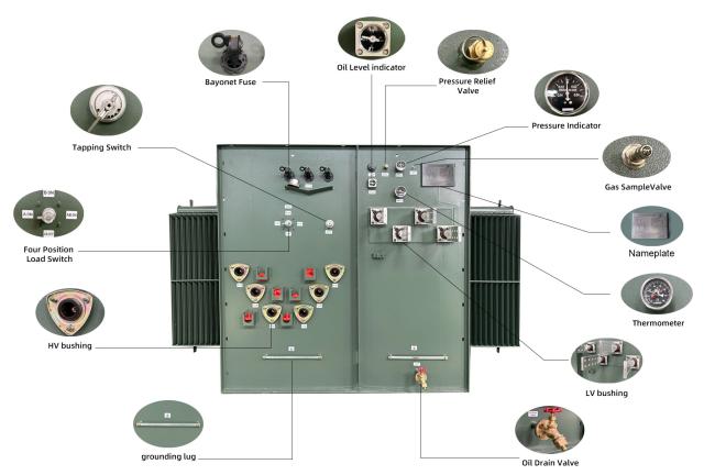 UL Certified 300Kva Pad Mount Three-Phase Oil-Immersed Distribution Transformer 12470V To 480V With CT ANSI IEEE DOE 2016 Standards 3