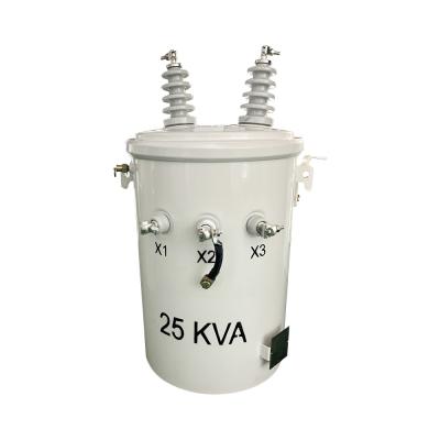 China Transformador de distribuição a céu montado de 25kva de fase única com pólo cheio de líquido 12470v a 480v à venda