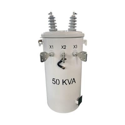 China Distribuição de óleo imerso de 50kva monofase montada em um transformador de pólo 4160V a 120/240V à venda