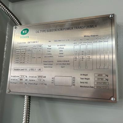 Chine 10MVA sous-station à trois phases type d'huile de transformateur Pas en bas 22,9KV à 4160V Norme IEC60076 à vendre