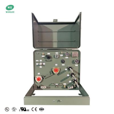 Китай Трансформаторы однофазные 75 кВА, устанавливаемые на площадке, для наружного распределения электроэнергии, понижающие напряжение 12,47 кВ, стандарты ANSI IEEE продается