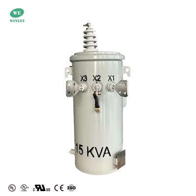 Cina Trasformatore montato su palo da 15 KVA a fase singola con olio immerso da 13,8 KV a 120 V Trasformatore di distribuzione di energia aerea in vendita