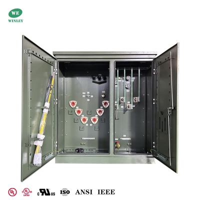 UL зарегистрированный 300Kva 3 фазный трансформатор, установленный на подставке 12.47KV до 480V радиальная подача стандарты ASNI / IEEE