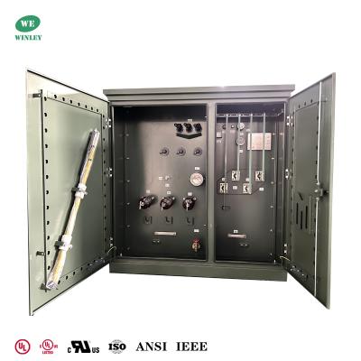 UL規格 150Kva 三相パッドマウント変圧器 12870V から 208V ラジアル供給 ASNI IEEE規格