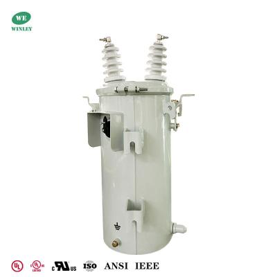 China 10KVA Single Phase Pole Mounted Distribution Transformer with Copper Windings and Grain-Oriented Steel Core for Compact Footprint for sale