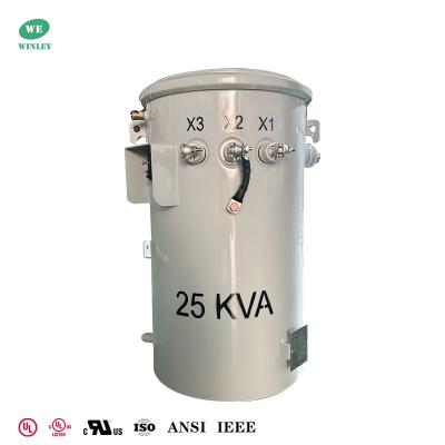 China 25kva  Power Pole Transformer Step Down 6600v To 120v 240v Electric Transformer Price for sale