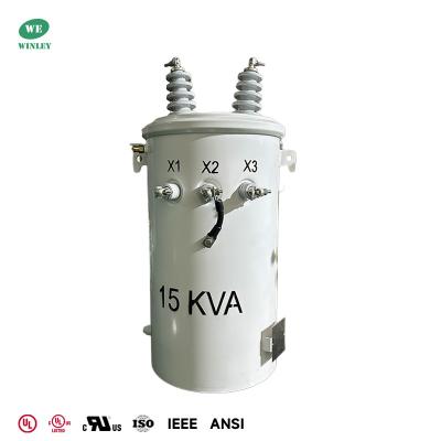 China 15kVA  Dual Winding Single Phase Pole Mounted Transformer 4160V To 120/208V ANSI/IEEE Standards for sale
