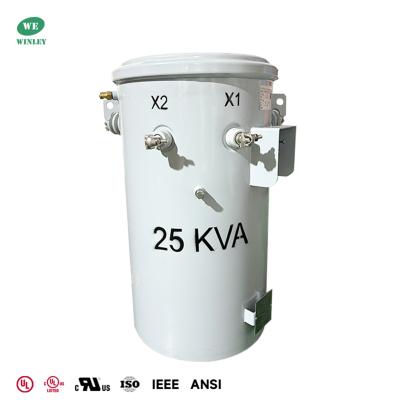 China 25kVA Single Phase Pole Mounted Transformer 6900V  To 120V ANSI/IEEE Standards Oil Filled Distribution Transformers for sale