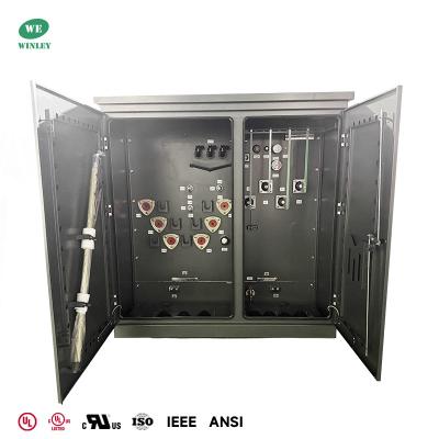 China 500kVA Three Phase Pad Mounted Transformer 12kV to 208Y/120 V with 304 Stainless Steel Enclosure UL Listed for sale
