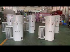 167Kva Transformador montado em pólo de fase única Tipo de distribuição de CSP líquido preenchido 100Hz 4160V a 480V FR3