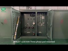 Transformador montado em almofada trifásico de 150Kva listado pela UL 12870V para 208V Alimentação radial Padrões ASNI IEEE