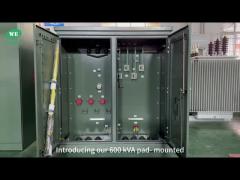 UL リスト 600Kva 3相パッド搭載トランスフォーマー オイル浸透 34.5KV から 480V 効率的な電源配送トランスフォーマー