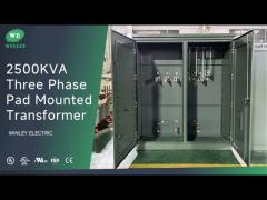 Trasformatore trifase a immersione in olio per isolamento montato su pad da 2500 kVA 480 V a 480Y IEEE ANSI C57