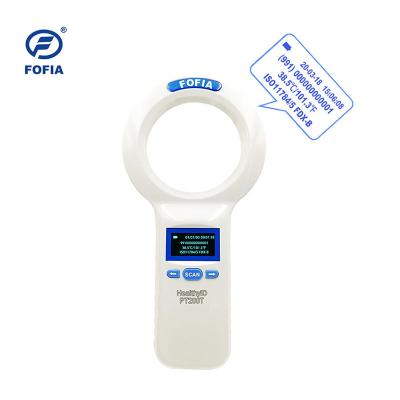 China Escáner animal FDX-B del microchip de la temperatura de la identificación del animal doméstico SI batería del lector 3AA en venta