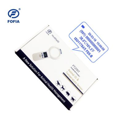 China Escáner animal FDX-B del microchip de la temperatura de la identificación del animal doméstico SI batería del lector 3AA en venta