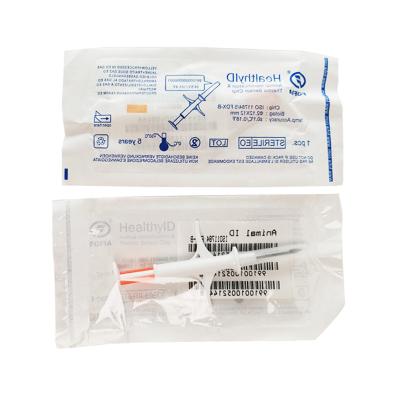 China 2.12*12mm Iso Transponder Microchip Siringa blanca 10cm Distancia de lectura para identificación de animales en venta