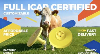 China FUll ICAR Certified Durable FDX-B Electronic Ear Tags For Cattle Tracking And Identification Supporting Livestock Monitoring And Farm Traceability for sale