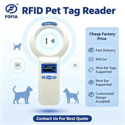 China Durable Plastic PT200 RFID Handheld Reader With 128x64 OLED Screen ISO11784/5 Protocol Long Range Reading For Pets And Farm  Use for sale