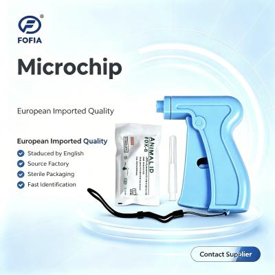 China Fofia RFID 134.2kHz ICAR Certified Split Type Animal ID Microchip 2.12*12mm  Model ZS005 Waterproof Material New 1.5 Year for sale