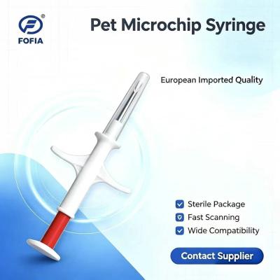 China New FOFIA RFID ICAR Certificated 134.2kHz Animal Microchip FDX/EM4305 Chip IP67 Waterproof Pet Injection Plastic for sale