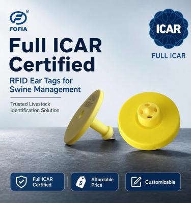 China Full ICAR ET908 Waterproof RFID Animal Ear Tags FDX-B 134.2Khz EM4305 Chips for Livestock Cow Electronic Access Control Cards for sale