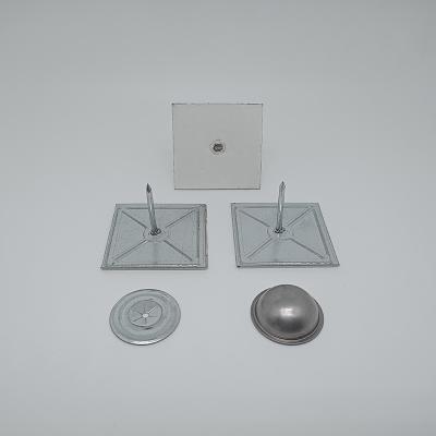 China Galvanized Steel Self Adhesive Insulation Stick Pins With 38mm Speed Clips Perforated Insulation Hangers for sale