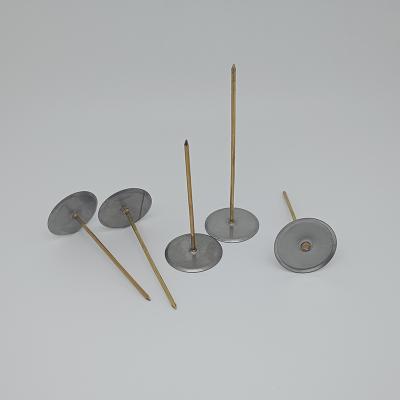 China Duct Liner Fasteners Pointer Weld Cupped Head Pins Insulation Zinc Plated for sale