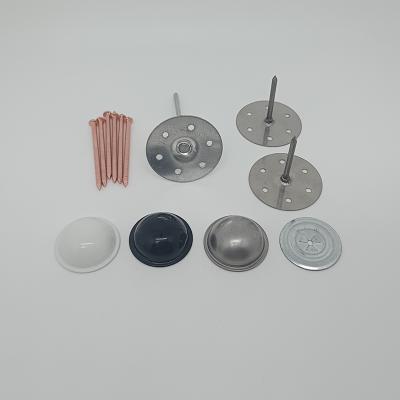 China Flat Head Steel Self Insulation Stick Pin Adhesive Rockwool Fixing Pin 25*25mm 35*35mm for sale
