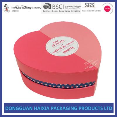 China Red Heart Shaped Cardboard Gift Boxes Large Food Packaging Free Samples for sale