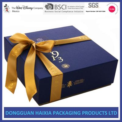 China Luxury Rigid Cardboard Gift Boxes Light Weight Food Packaging With Ribbon for sale