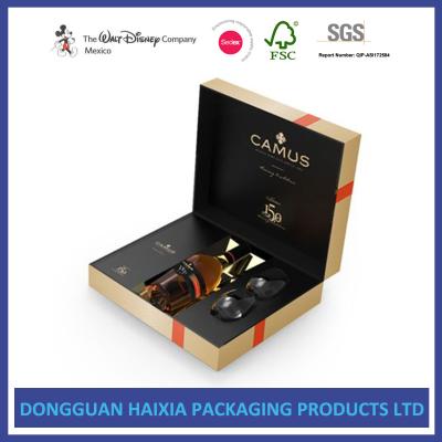 China Exquisite Red Wine Decorative Paper Boxes Custom Printing Large Inner Capacity for sale