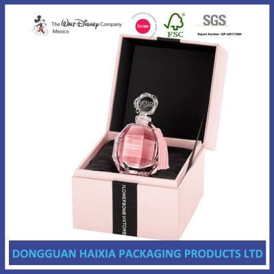 China Square Size Cosmetic Packaging Box Pink Color Appearance Recyclable Paper Material for sale