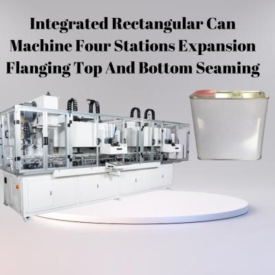 China Integrated Square Can Machine Four Stations Expansion Flanging Top And Bottom Seaming for sale