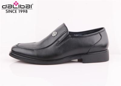 China Slip On Loafers Modern Mens Dress Shoes For Wedding , Black Leather Formal Shoes for sale