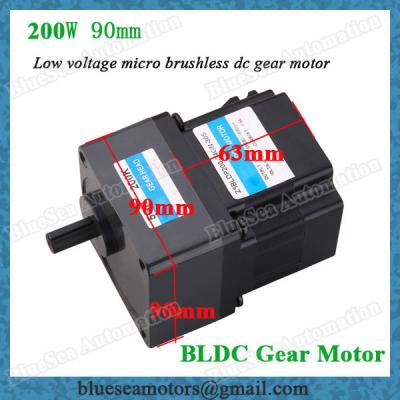 China 24V, 36V, 48V, 200W low voltage brushless DC gear motor ratio 5:1 for sale