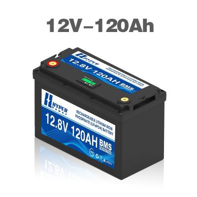 China 6000 Cycles 12V LiFePO4 Battery Deep Cycle Bluetooth Communication Interface 12.8V 120AH for sale