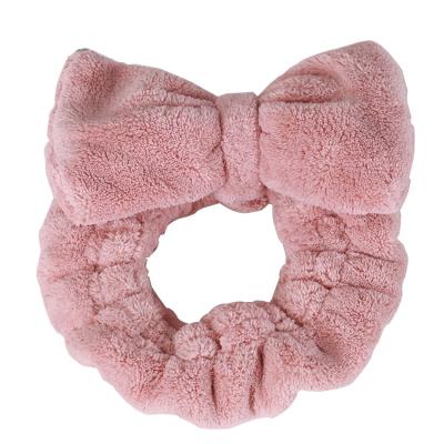 China Fashion Princess Headband Soft Plush Elastic Bowknot Towel Headband Customized Towel Headband for sale